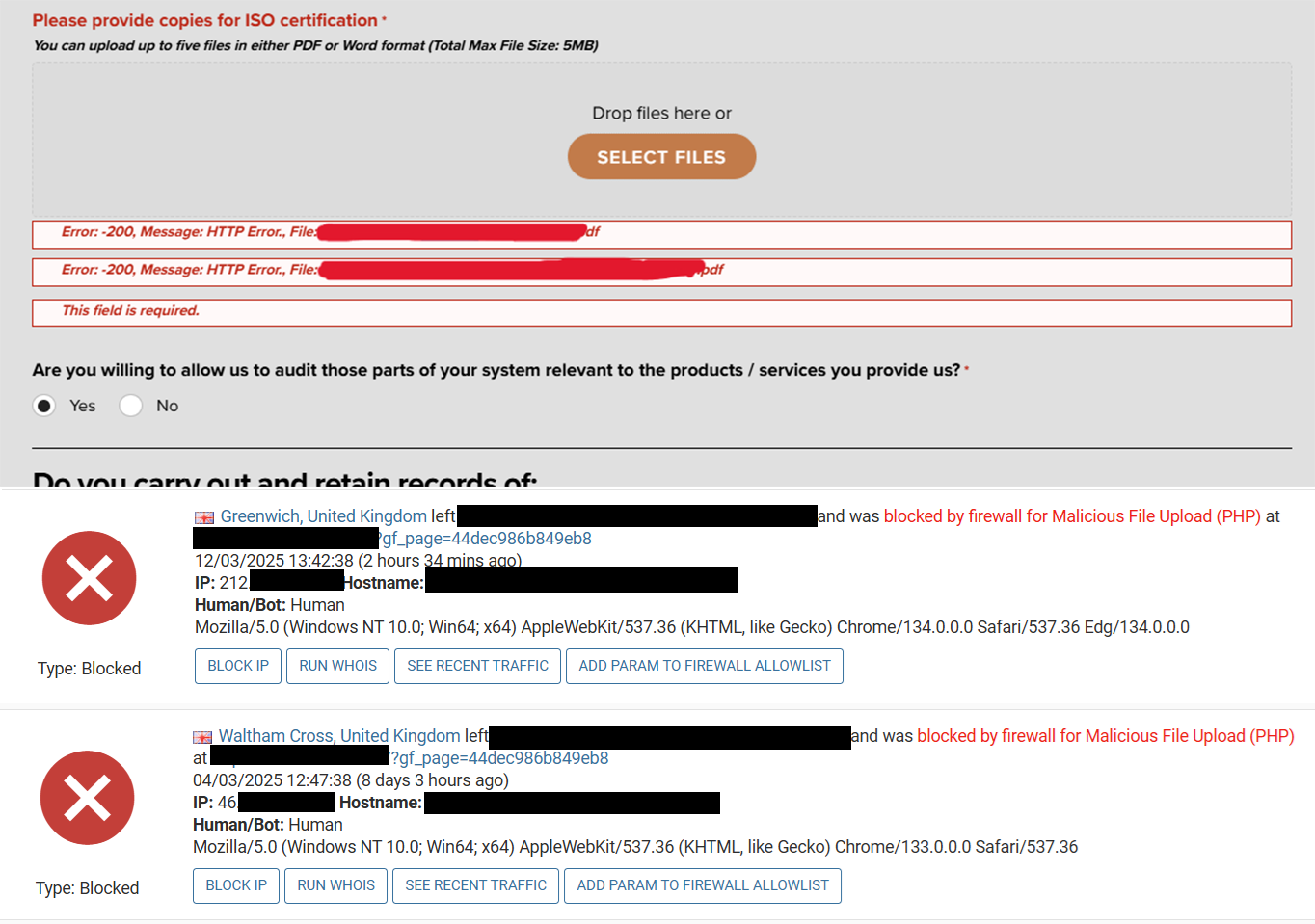 “Error: -200, Message: HTTP Error” during file upload for some users | WordPress.org